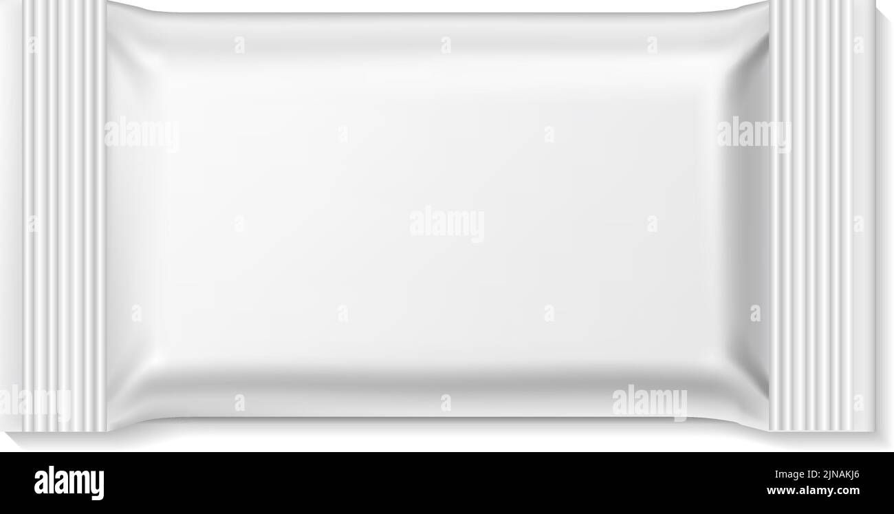 Foil sachet mockup. Realistic blank white pack Stock Vector Image & Art ...