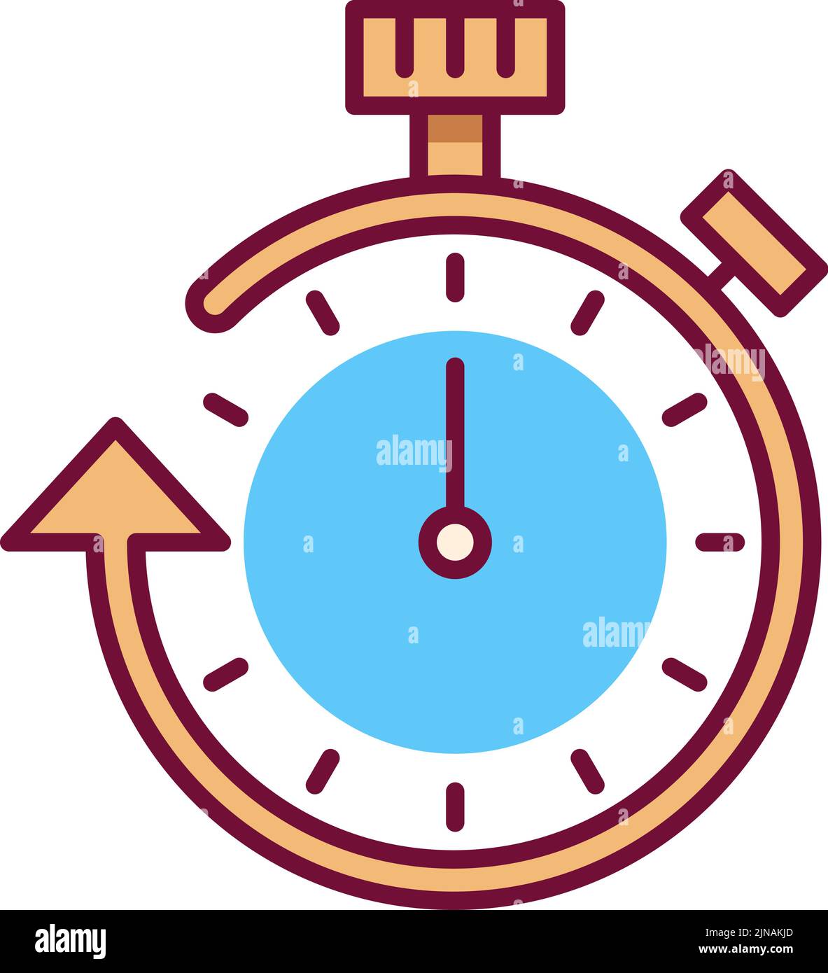 Repeating Timer Icon Stopwatch Color Line Symbol Stock Vector Image