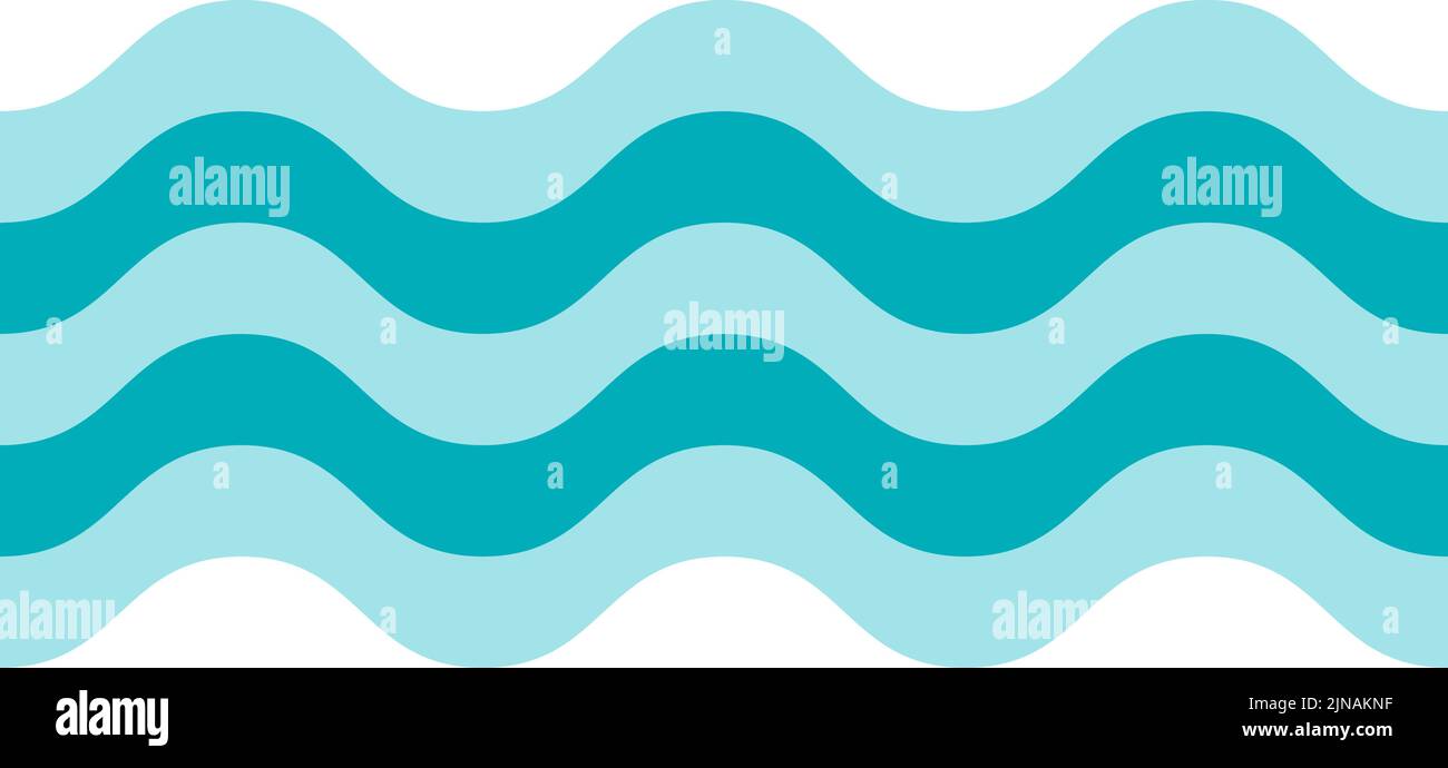 Ocean waves. Blue stylized water. Horizontal pattern Stock Vector Image ...