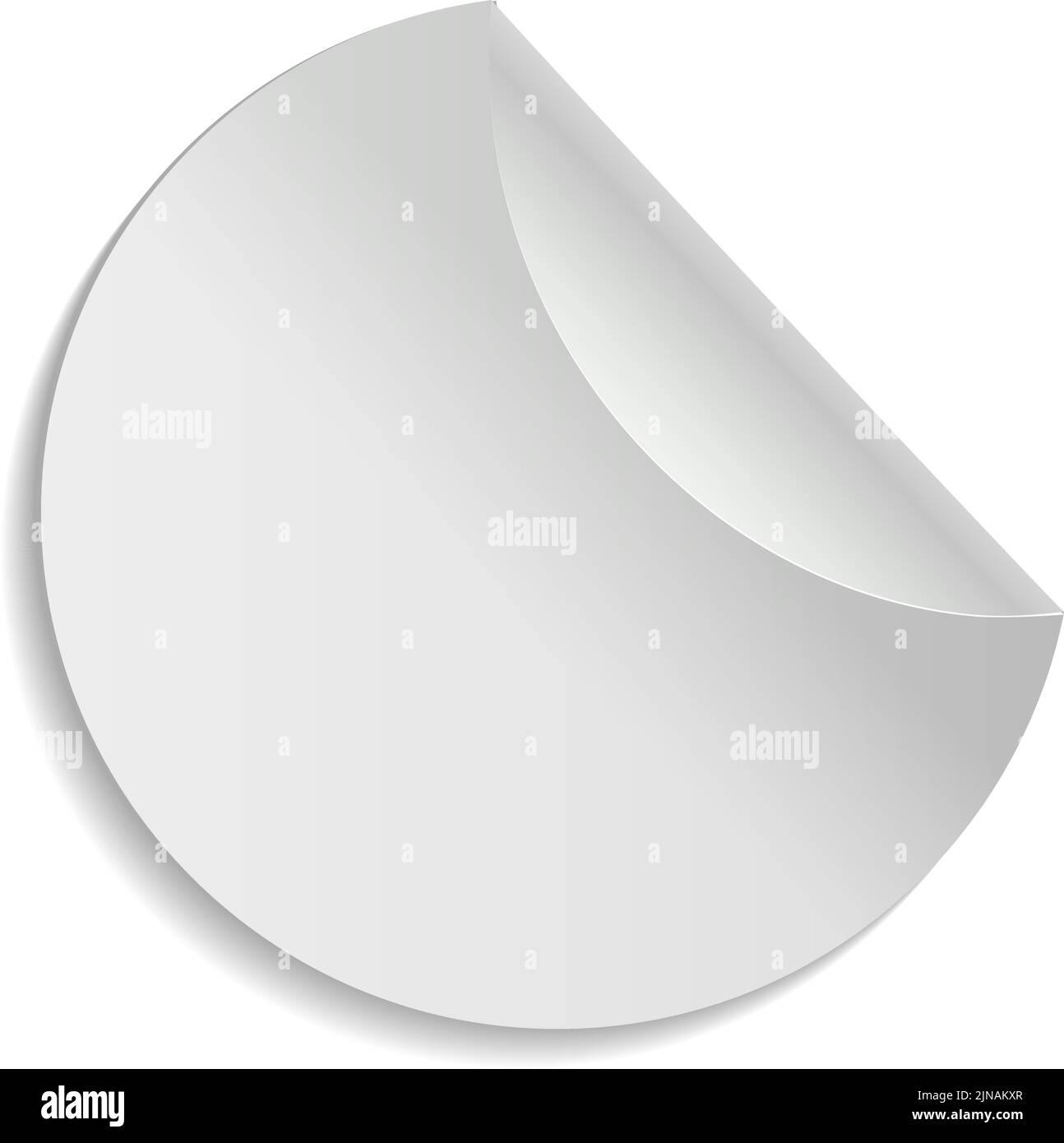 Round sticker with curled edge. Realistic paper mockup Stock Vector ...