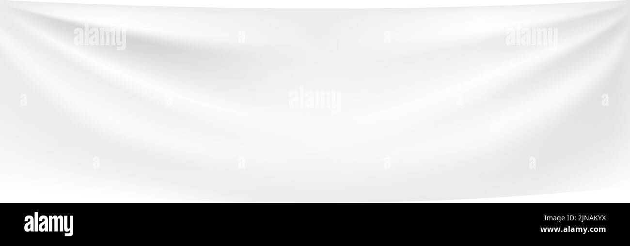 Hanging blank cloth. White realistic fold mockup Stock Vector Image ...