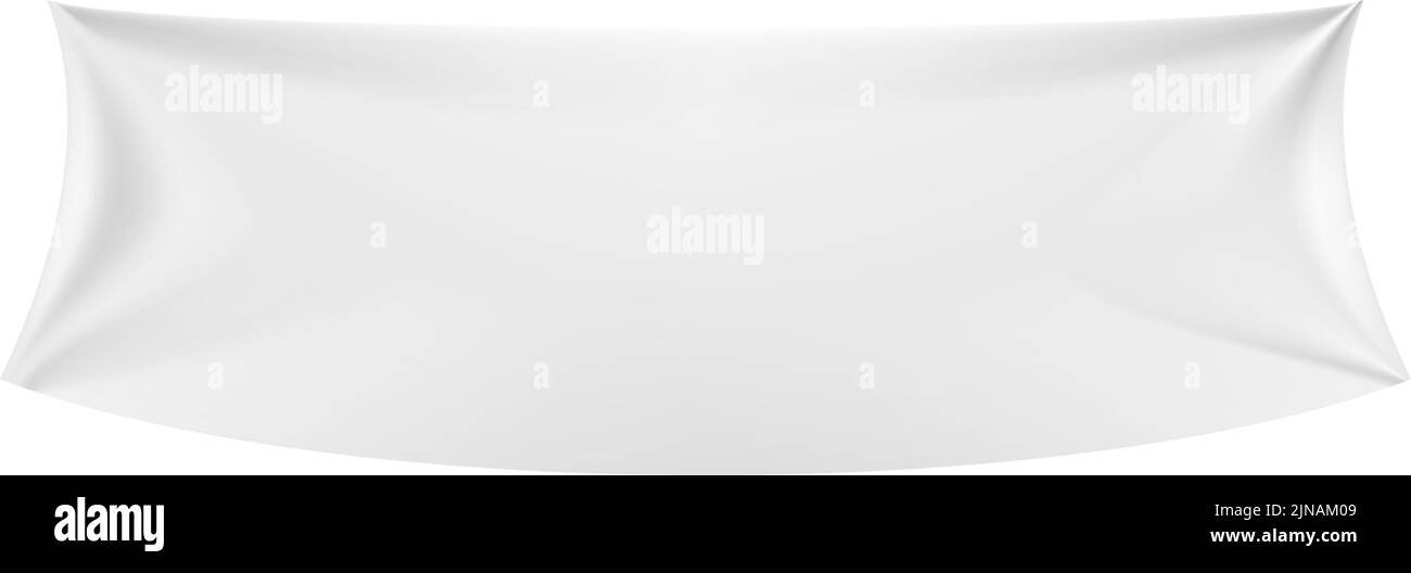 Realistic canvas banner flag. Hanging fabric mockup Stock Vector Image ...