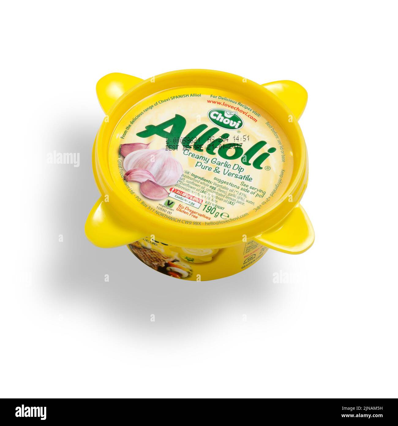 Tub of Allioli dip. Made by Chovi based on a Mediterranean sauce of ...