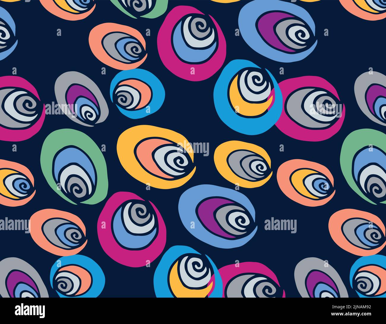 multicolored oval elements on a dark background, abstract vector ...