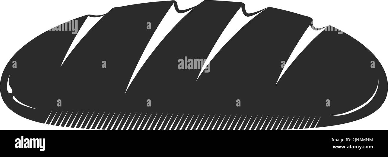 White bread icon. Black bakery food symbol Stock Vector Image & Art - Alamy