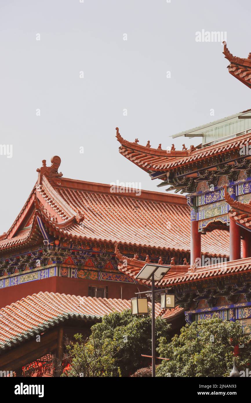A vertical shot of the Chinese architecture in Forbidden City of ...