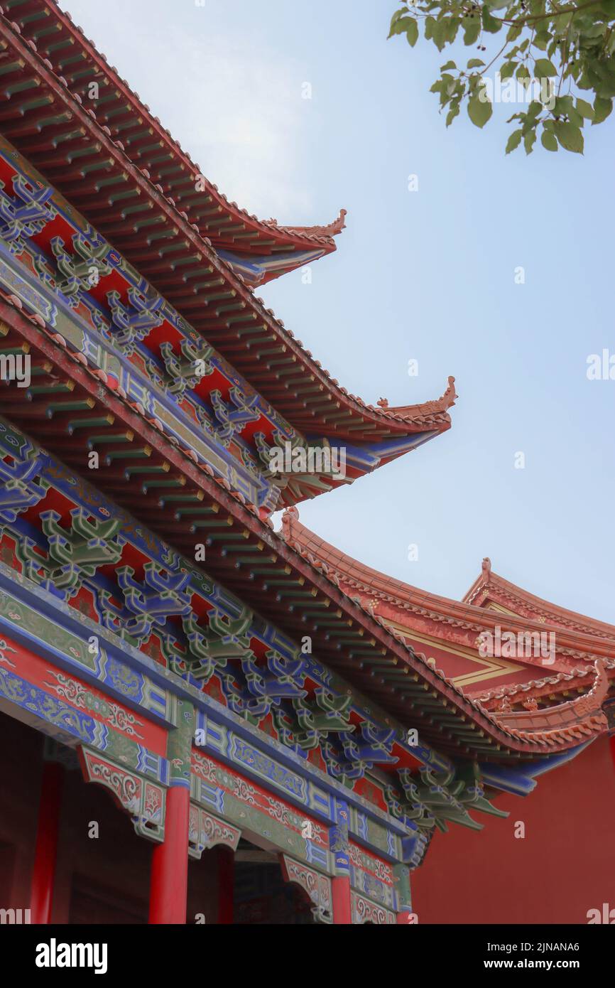 A vertical shot of the Chinese architecture in the Forbidden City of ...