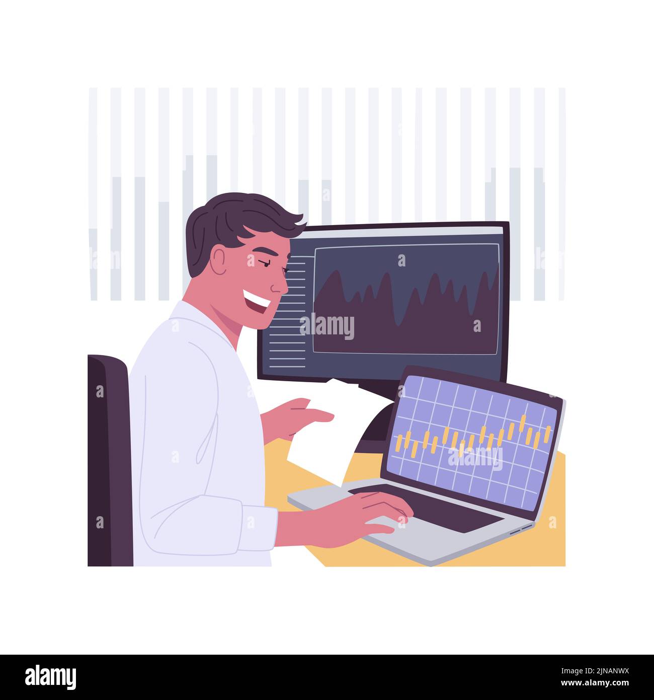 Trading platform isolated cartoon vector illustrations Stock Vector ...