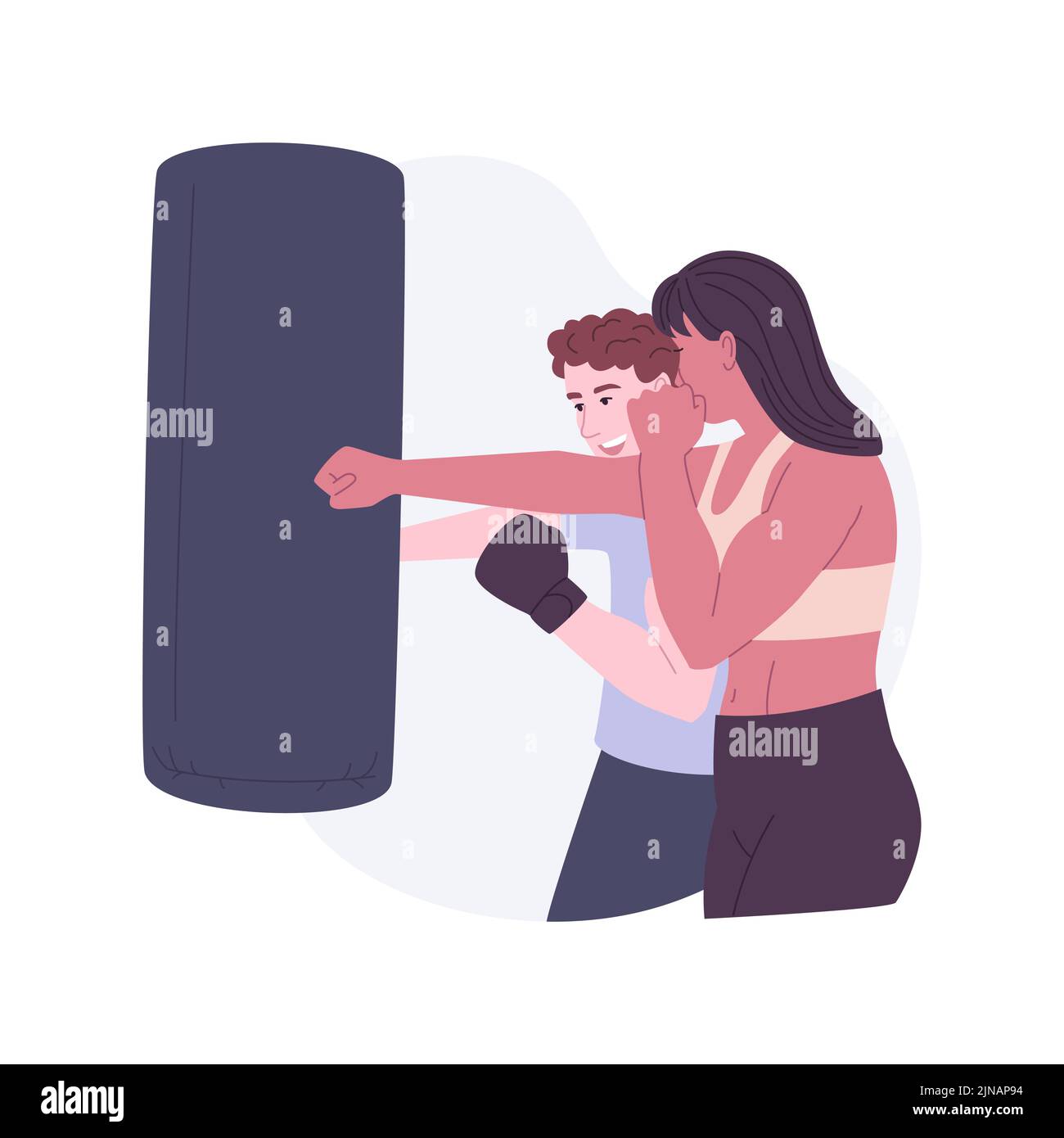 Boxing instructor isolated cartoon vector illustrations Stock Vector ...