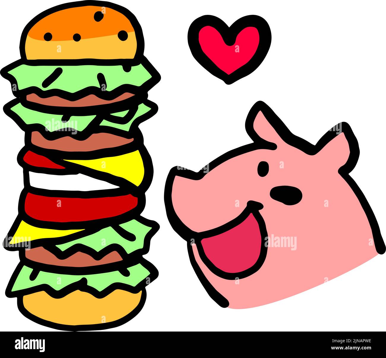 Simple and cute pig illustration Stock Vector Image & Art - Alamy