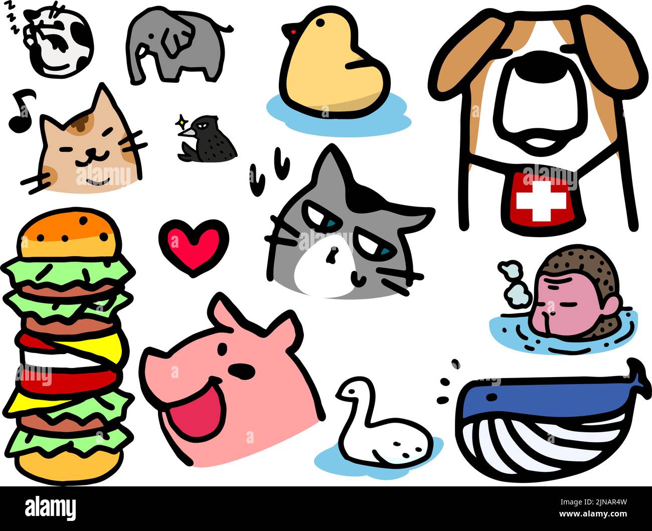 Comical animal set illustration Stock Vector Image & Art - Alamy