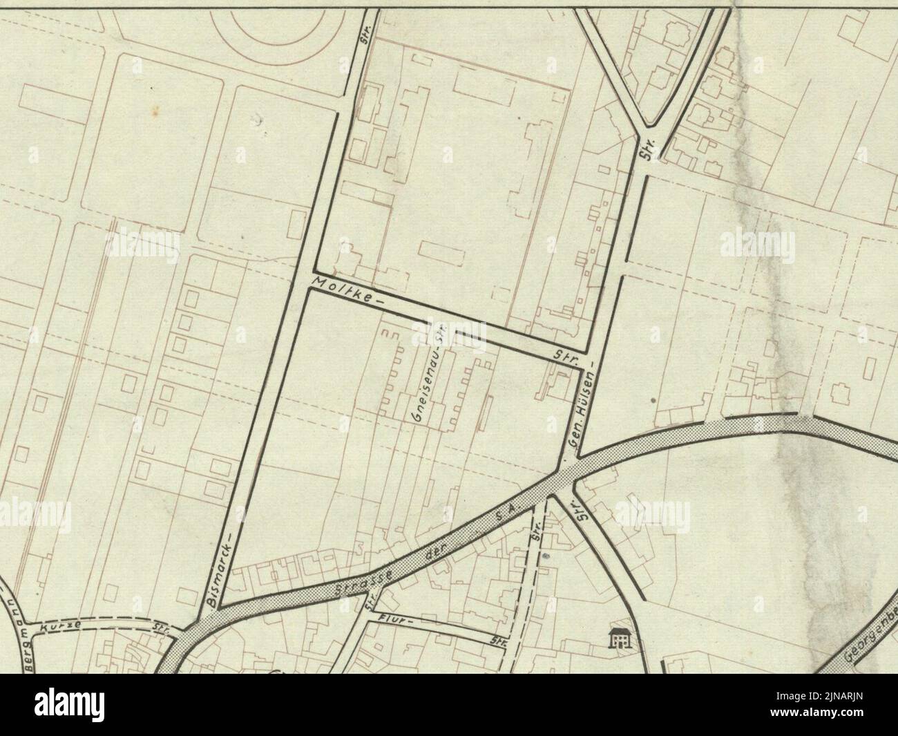 Tarnowitz - Verkehrsplan (Bismarckstr., Moltkestr., Strasse der S.A ...