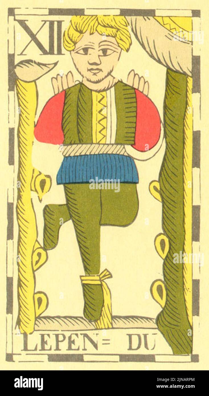 Tarot Belgijski - A12 - Wisielec Stock Photo - Alamy