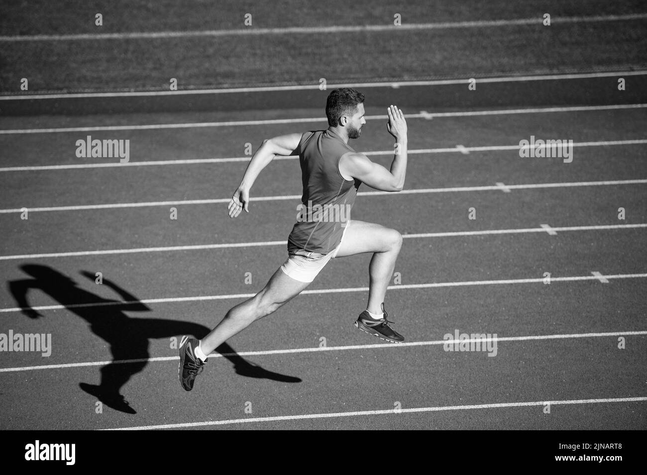 Male coach runner track Black and White Stock Photos & Images - Alamy