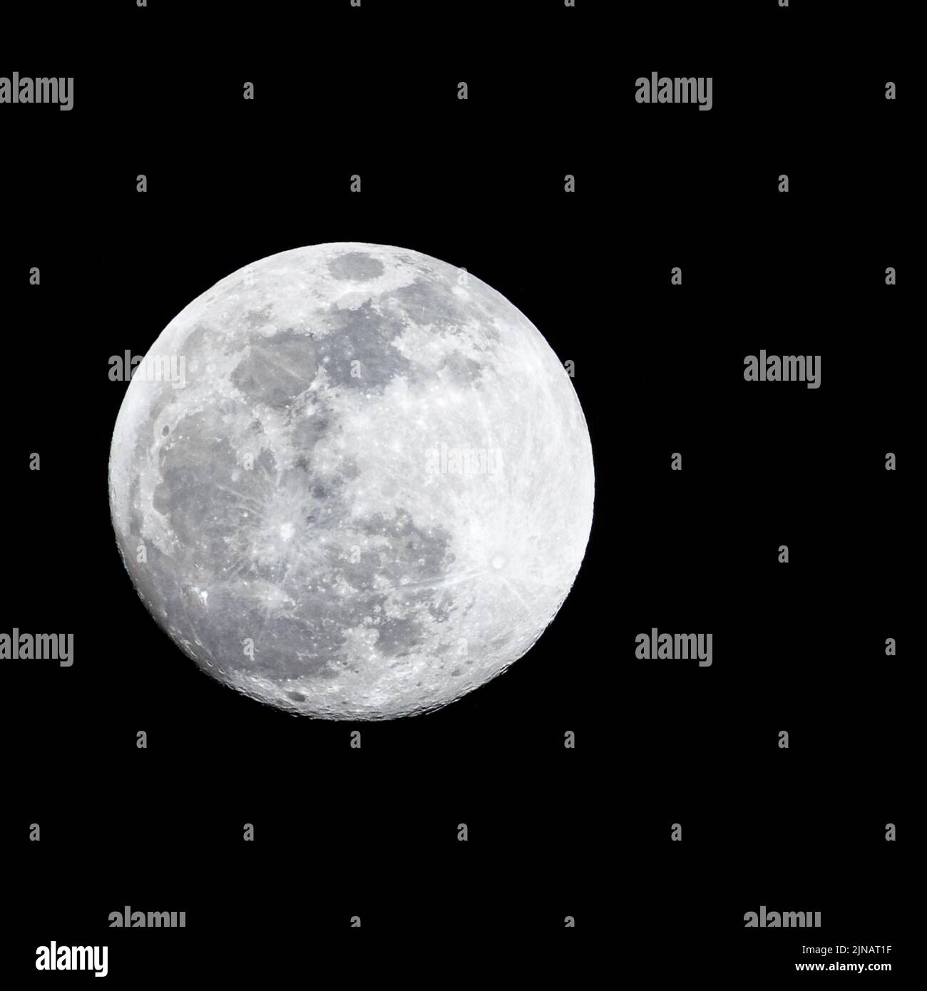 The full moon in the late night sky Stock Photo - Alamy