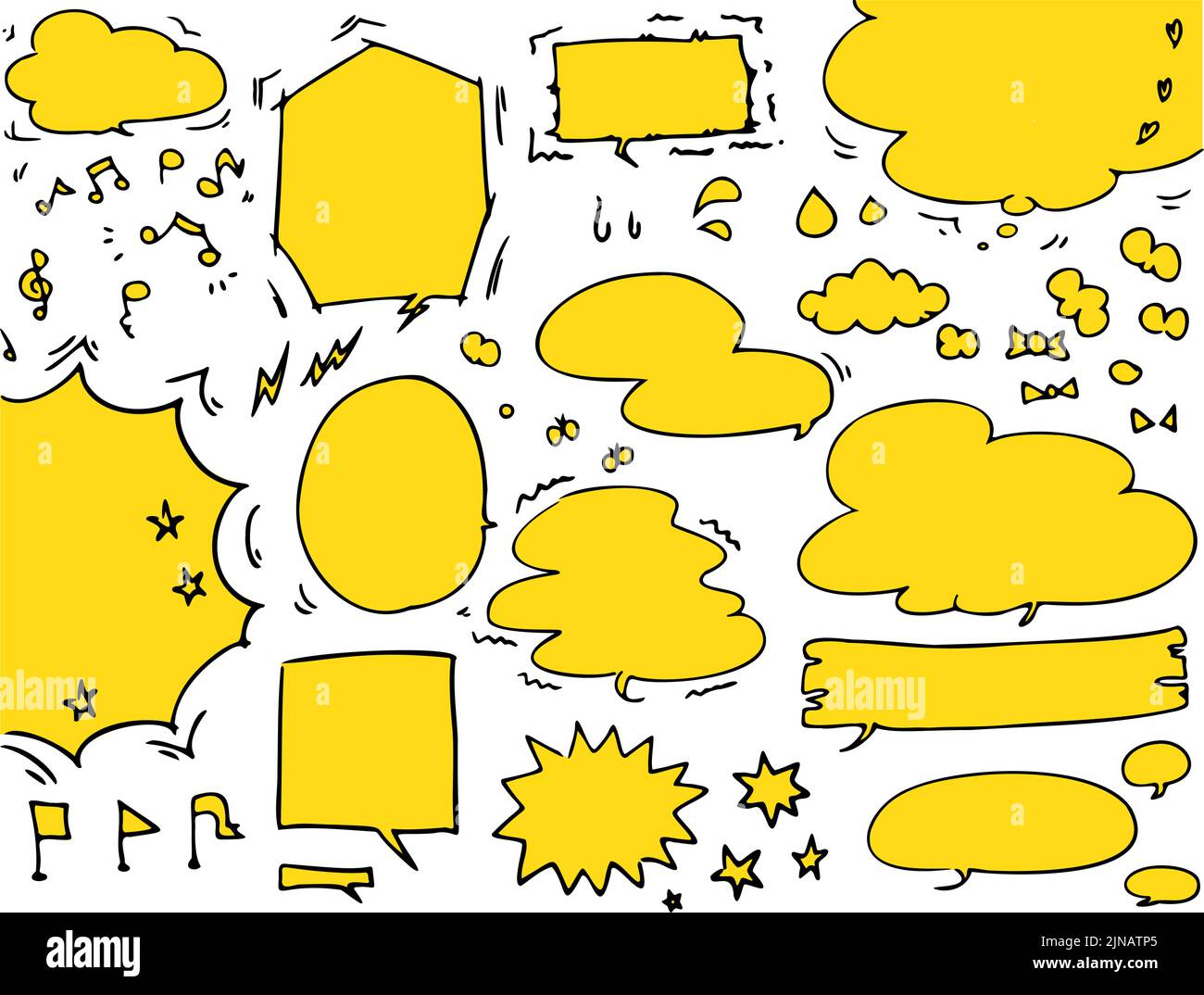 Hand drawn cartoon balloon illustration set Stock Vector Image & Art ...