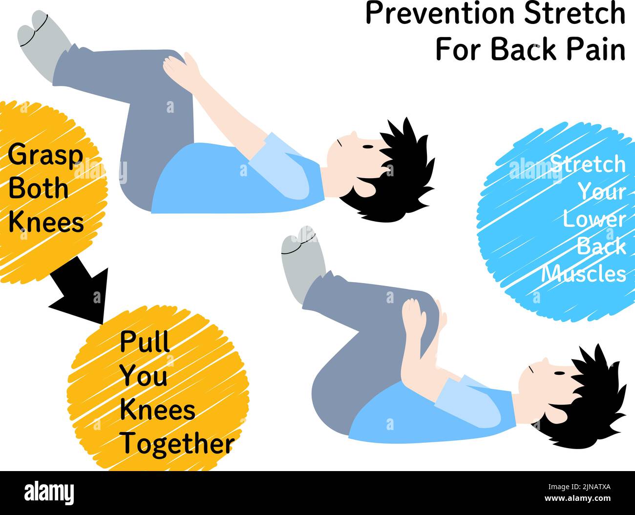Illustrated illustration of back pain exercises Stock Vector Image ...