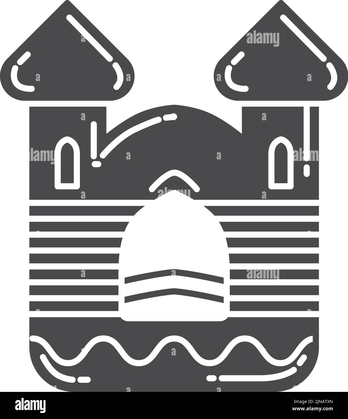 Bouncy castle icon. Inflatable child jump trampoline Stock Vector Image ...