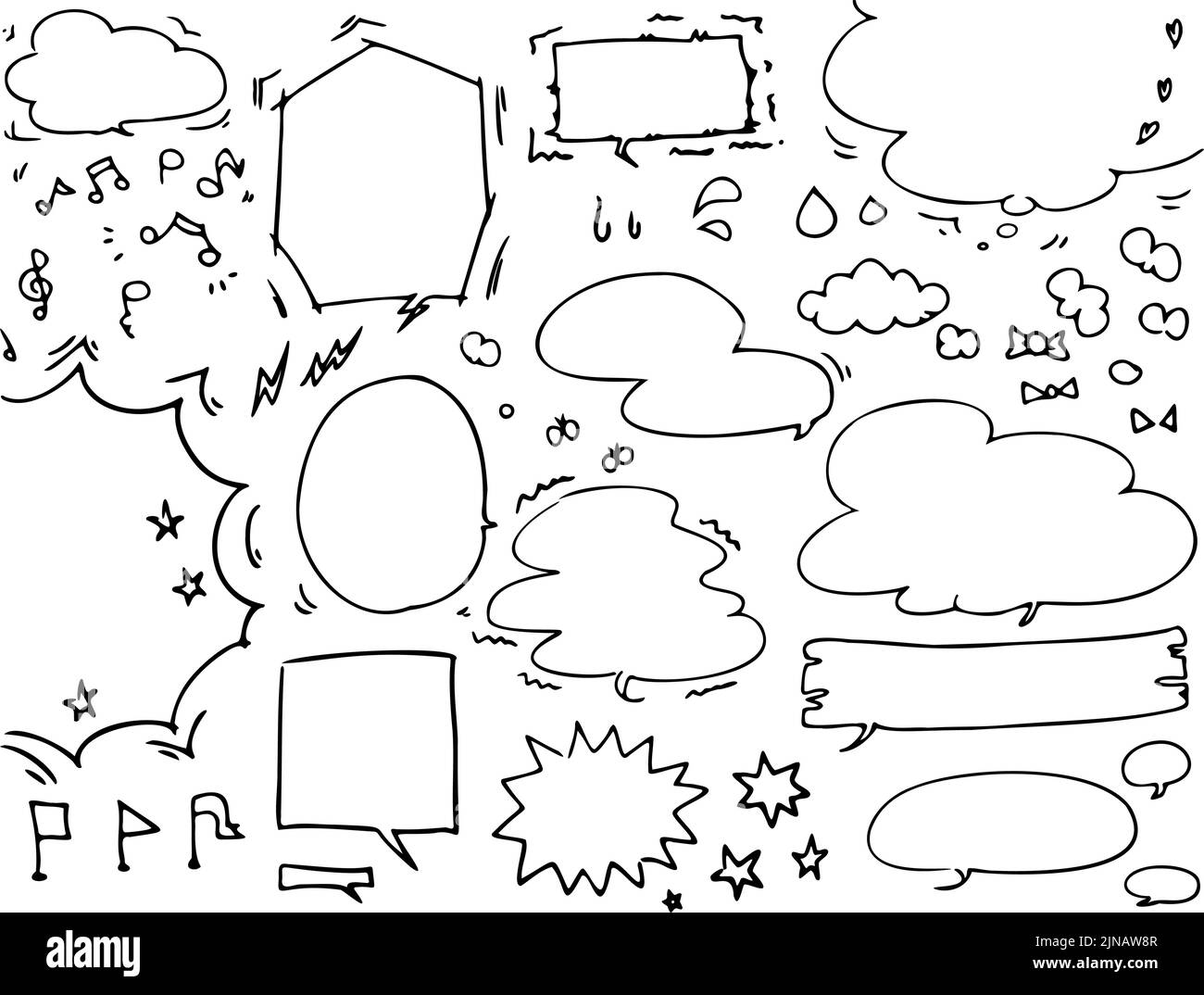 Hand drawn cartoon balloon illustration set Stock Vector Image & Art ...