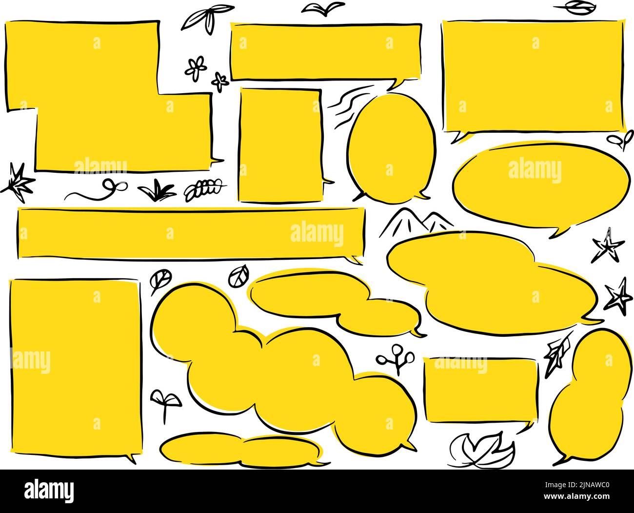 Hand drawn cartoon balloon illustration set Stock Vector Image & Art ...