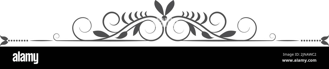 Decorative header. Floral ornament. Classic curled divider Stock Vector ...