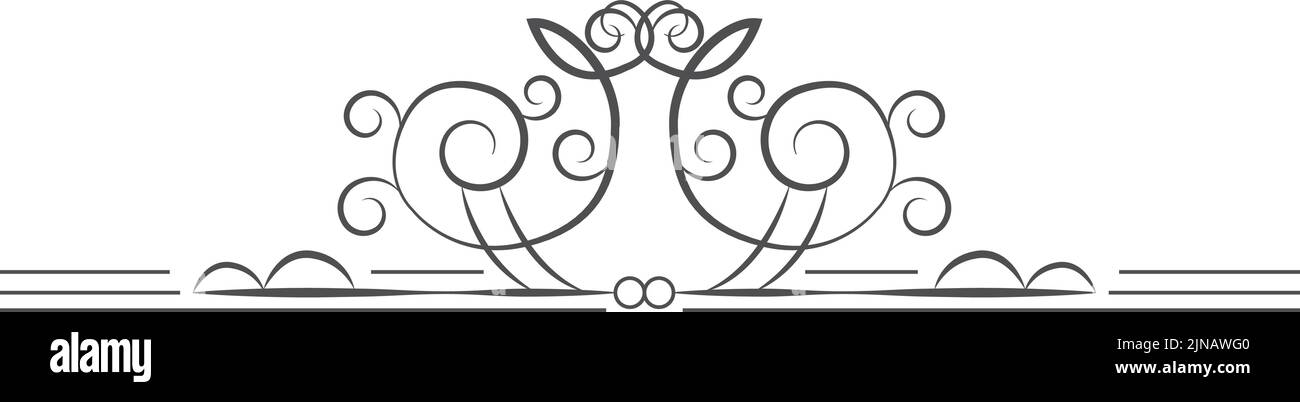 Decorative elegant header. Classic swirl decoration element Stock ...