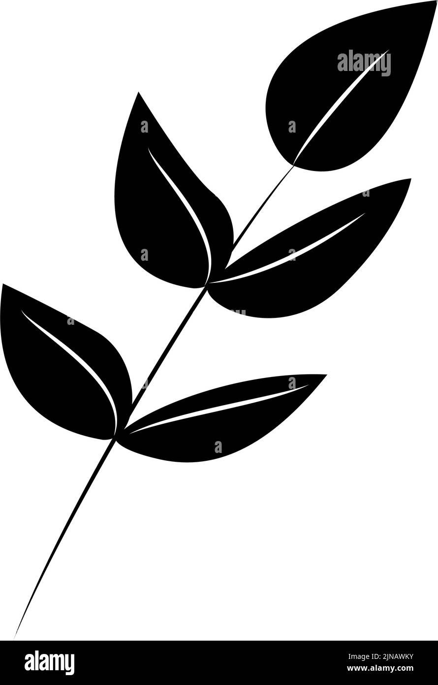 Simple plant leaves monochrome Stock Vector Image & Art - Alamy