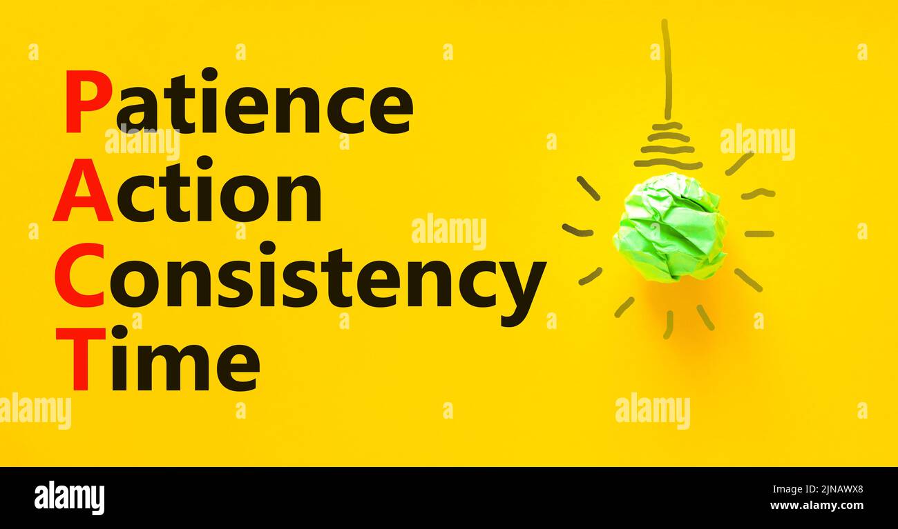 PACT patience action consistency time symbol. Concept words PACT ...