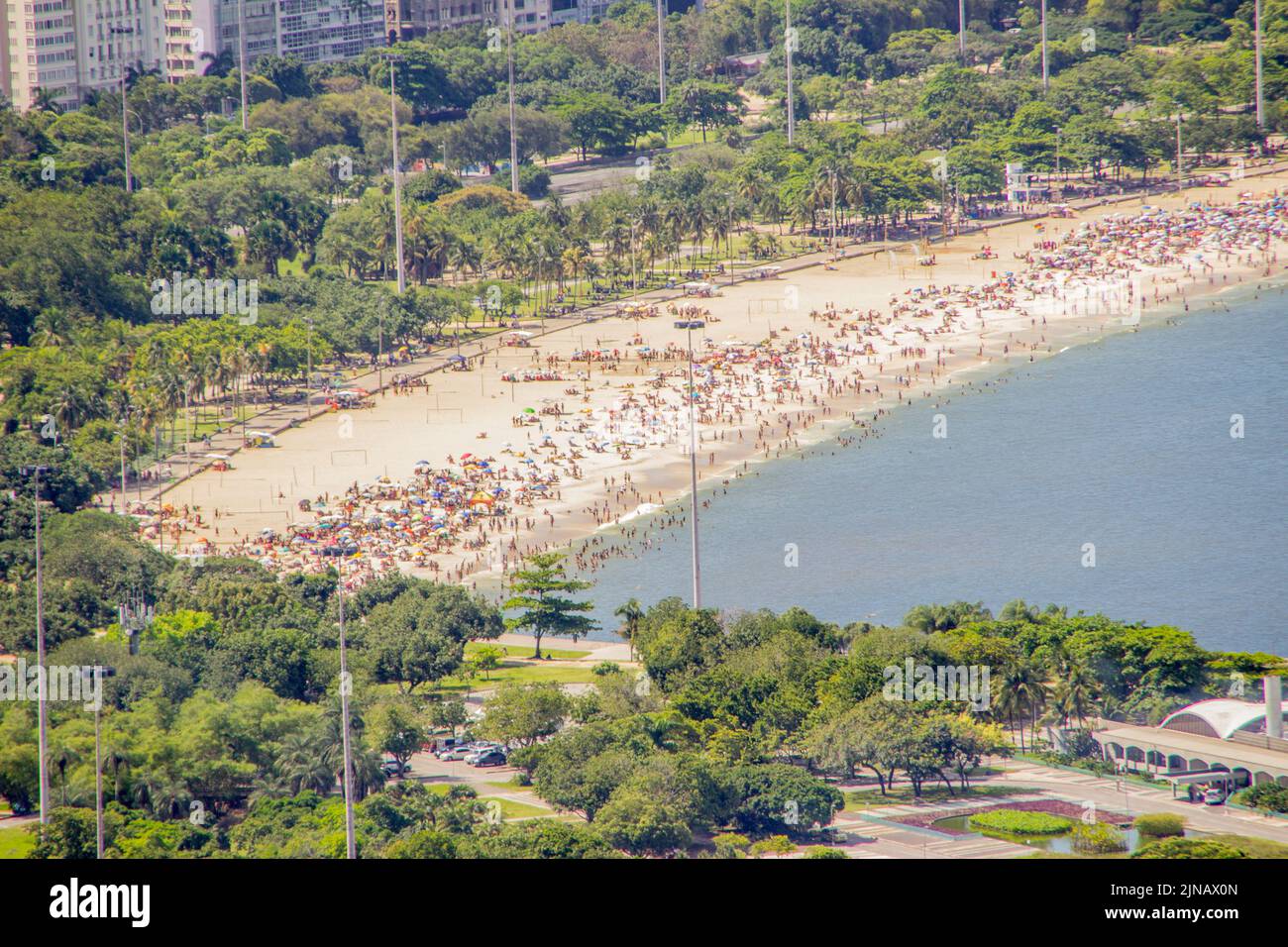 flamengo beach in rio de janeiro, view from top of urca hill Stock ...