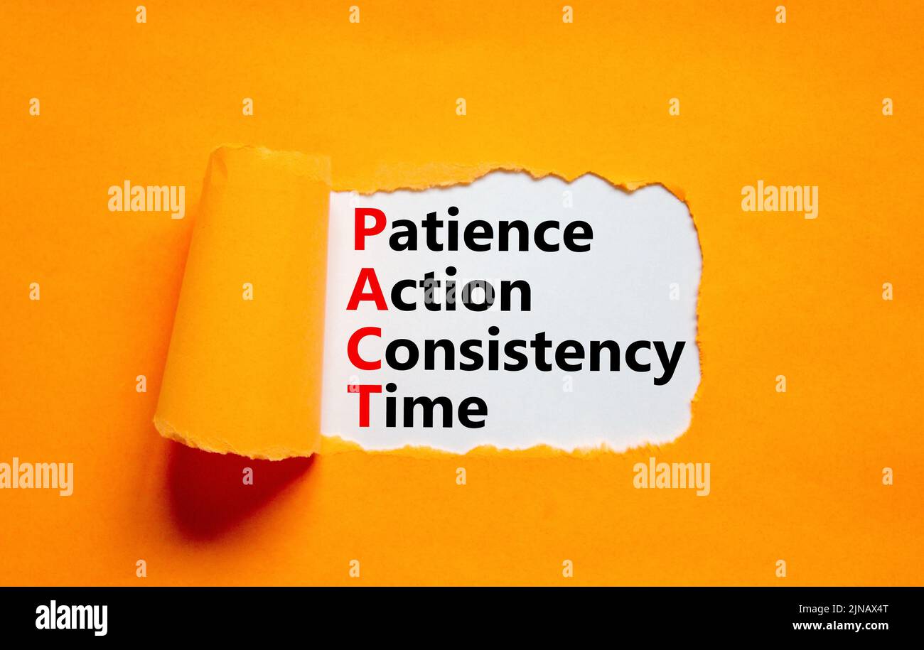PACT patience action consistency time symbol. Concept words PACT ...