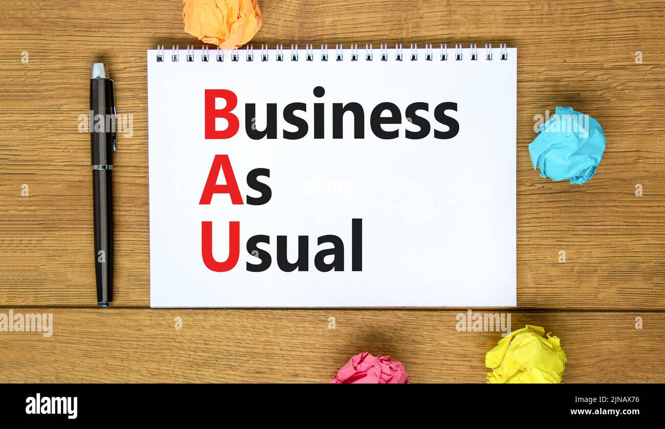 BAU business as usual symbol. Concept words BAU business as usual on ...