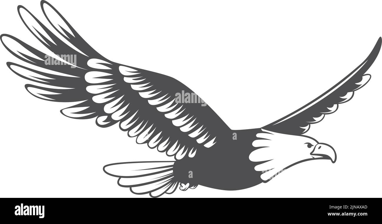 Flying eagle logo. Black power bird symbol Stock Vector Image & Art - Alamy