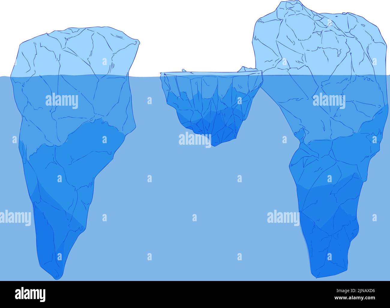 Iceberg with the image of the subconscious and the actual consciousness ...