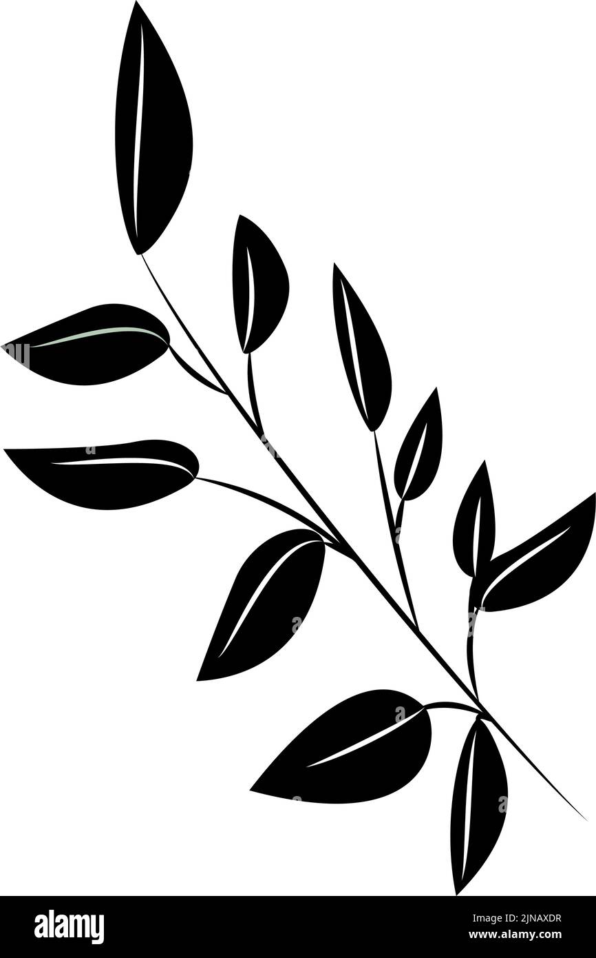 Simple plant leaves monochrome Stock Vector Image & Art - Alamy
