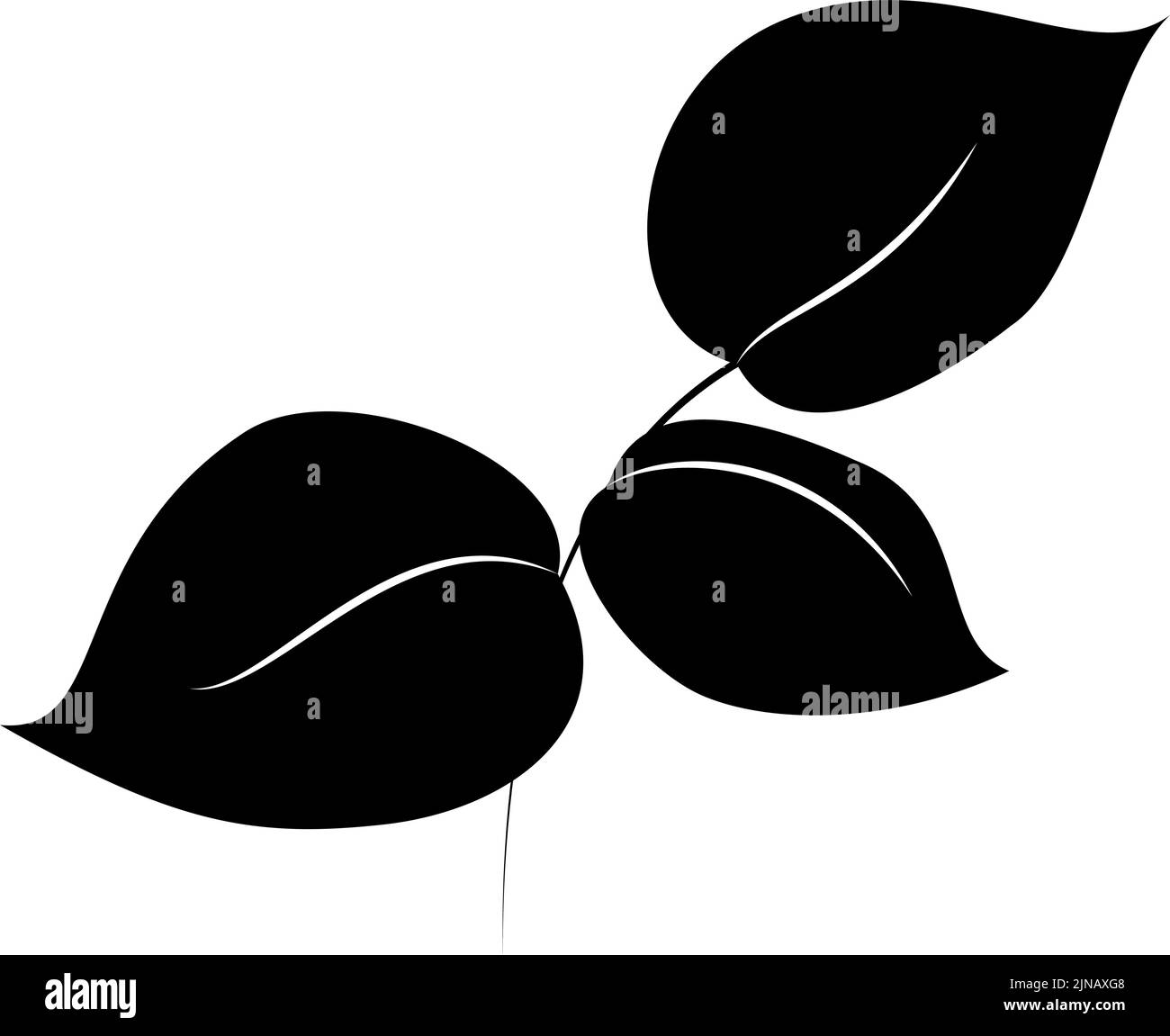 Simple plant leaves monochrome Stock Vector Image & Art - Alamy
