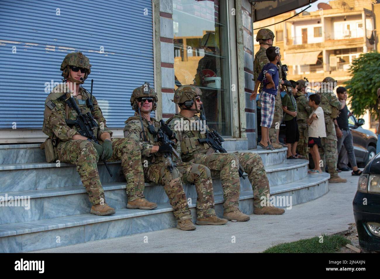 Task Force Warclub conducts Civil Engagement in Syria Stock Photo - Alamy