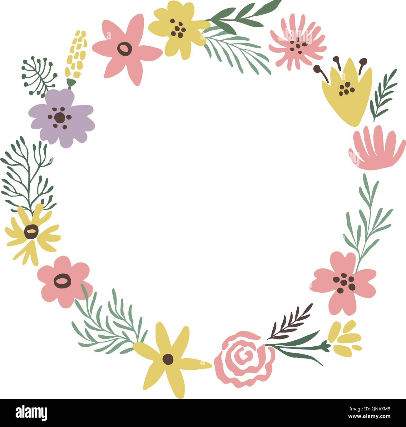 Circular floral border Cut Out Stock Images & Pictures - Alamy