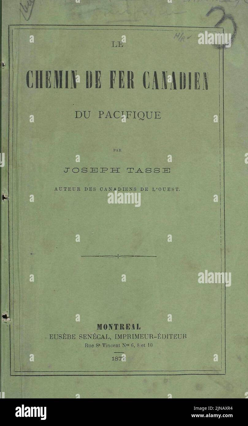 Tassé - Le chemin de fer canadien du Pacifique, 1872 (page 1 crop)-2 ...