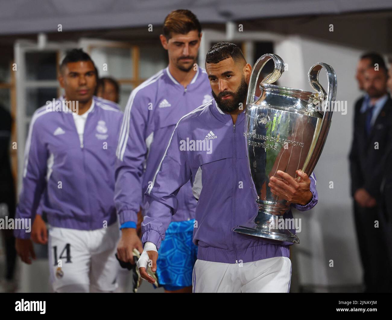 Benzema champions league trophy hi-res stock photography and images - Alamy