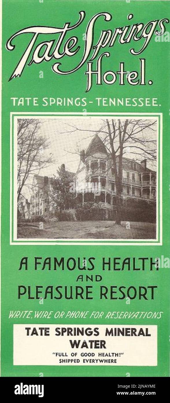 Tate Springs resort brochure - 1925 Stock Photo - Alamy