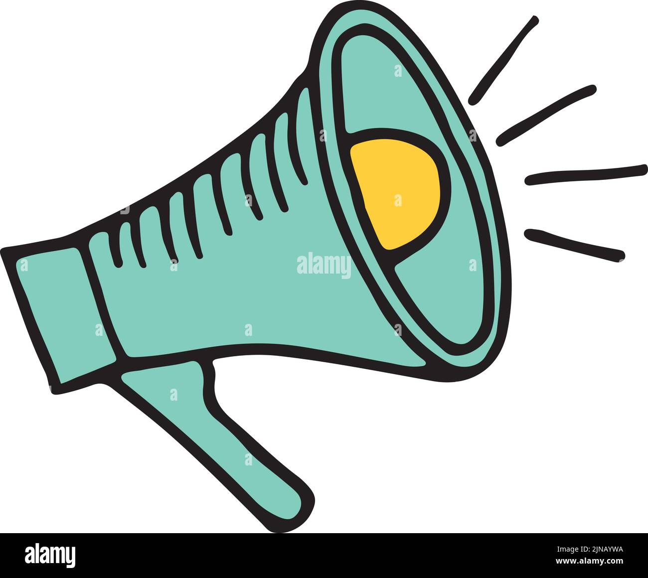 Megaphone doodle. Loud speaking icon. Sound device Stock Vector Image ...