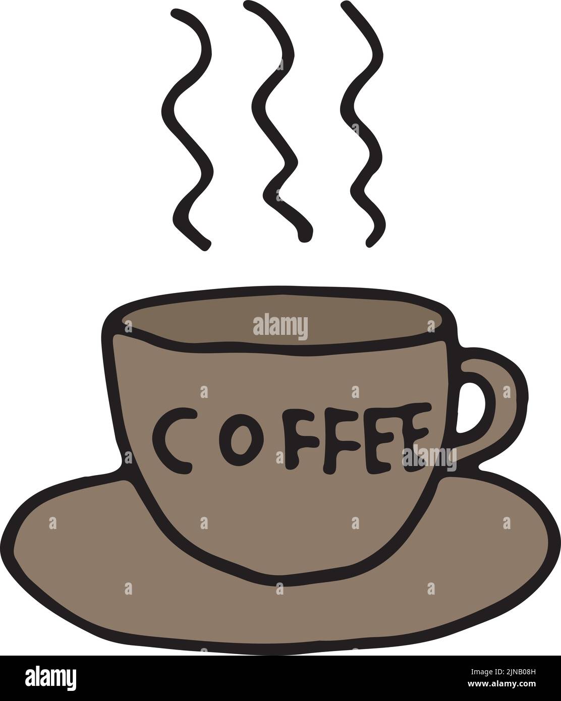 Coffee cup doodle icon. Hot drink color symbol Stock Vector Image & Art ...