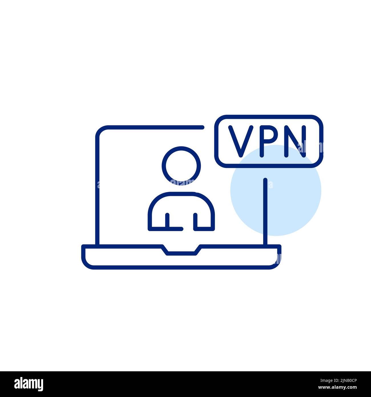 VPN user icon on a laptop. Pixel perfect, editable stroke line art icon ...