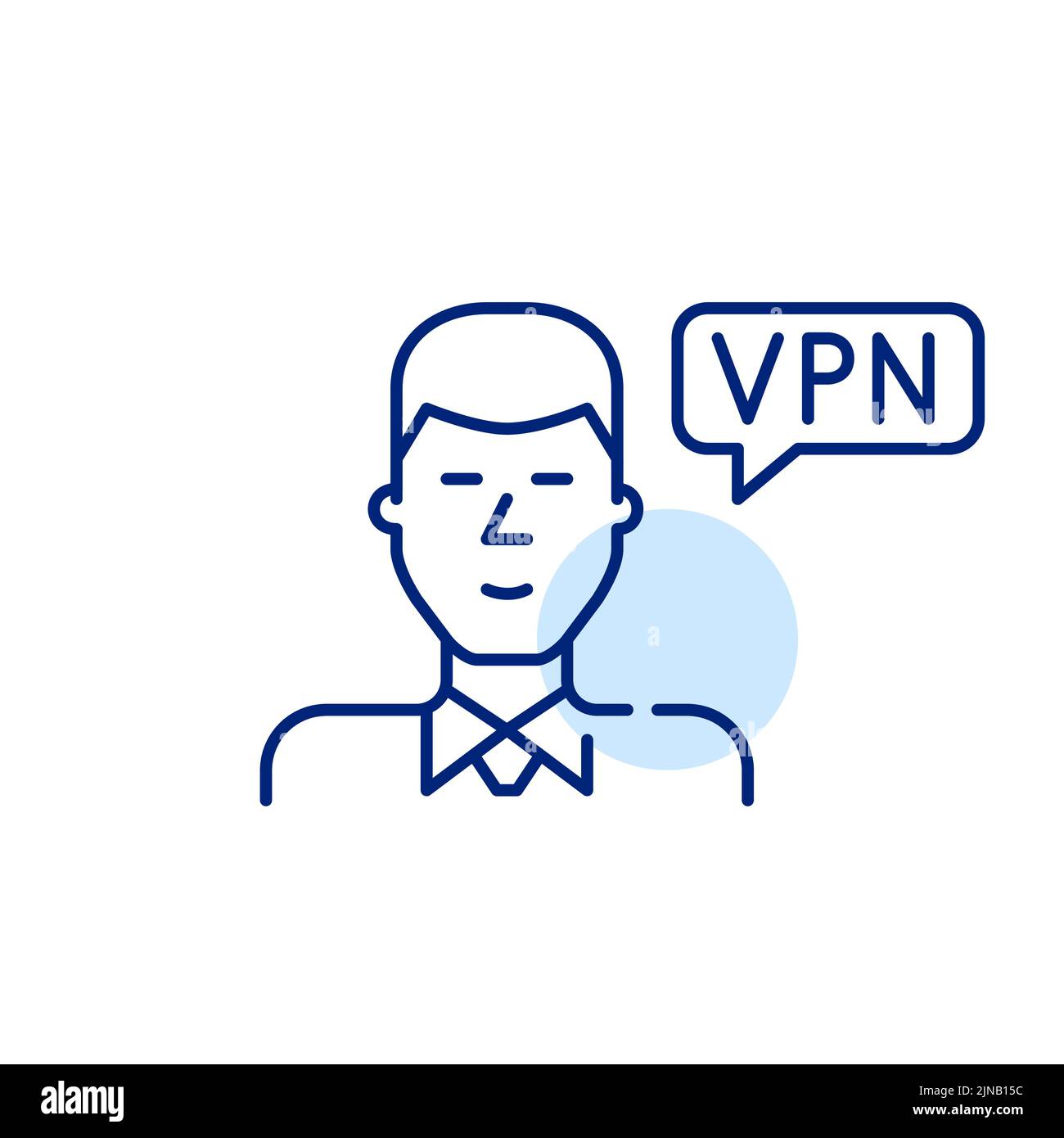 VPN user. Pixel perfect, editable stroke line art icon Stock Vector ...