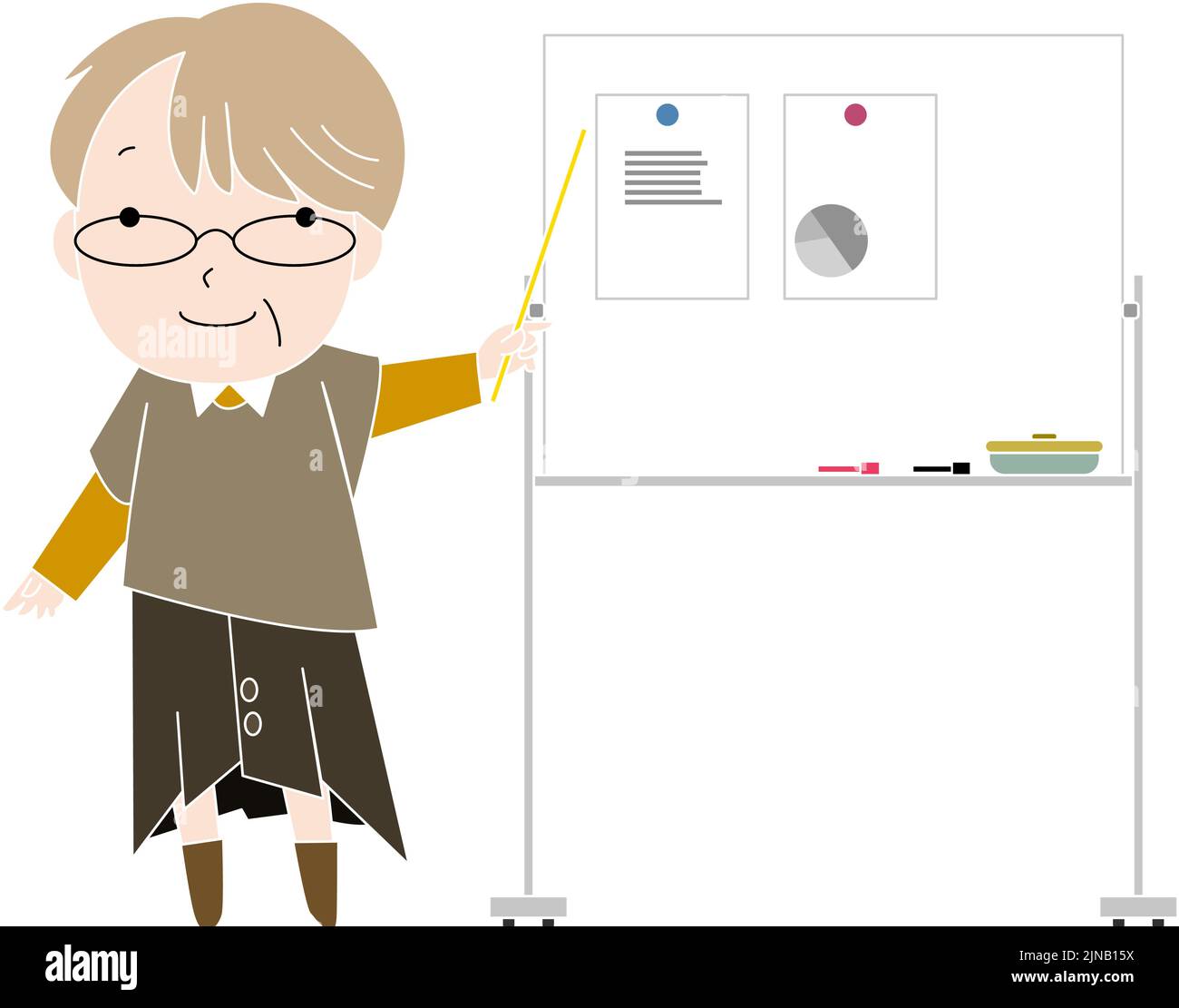 Middle-aged female teacher and whiteboard Stock Vector Image & Art - Alamy