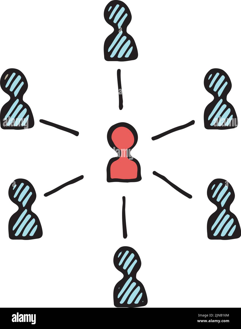 Social network connection. Business color doodle icon Stock Vector ...