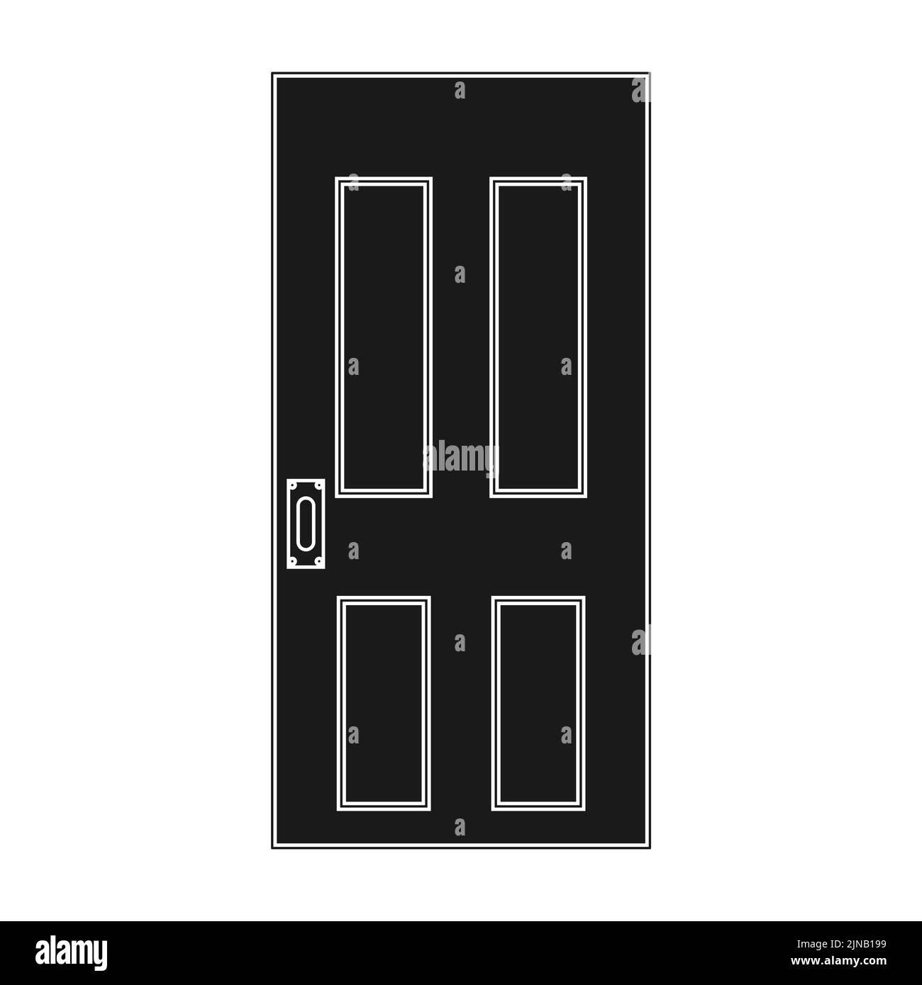 Door entrance vector illustration house solid black. Doorway interior ...