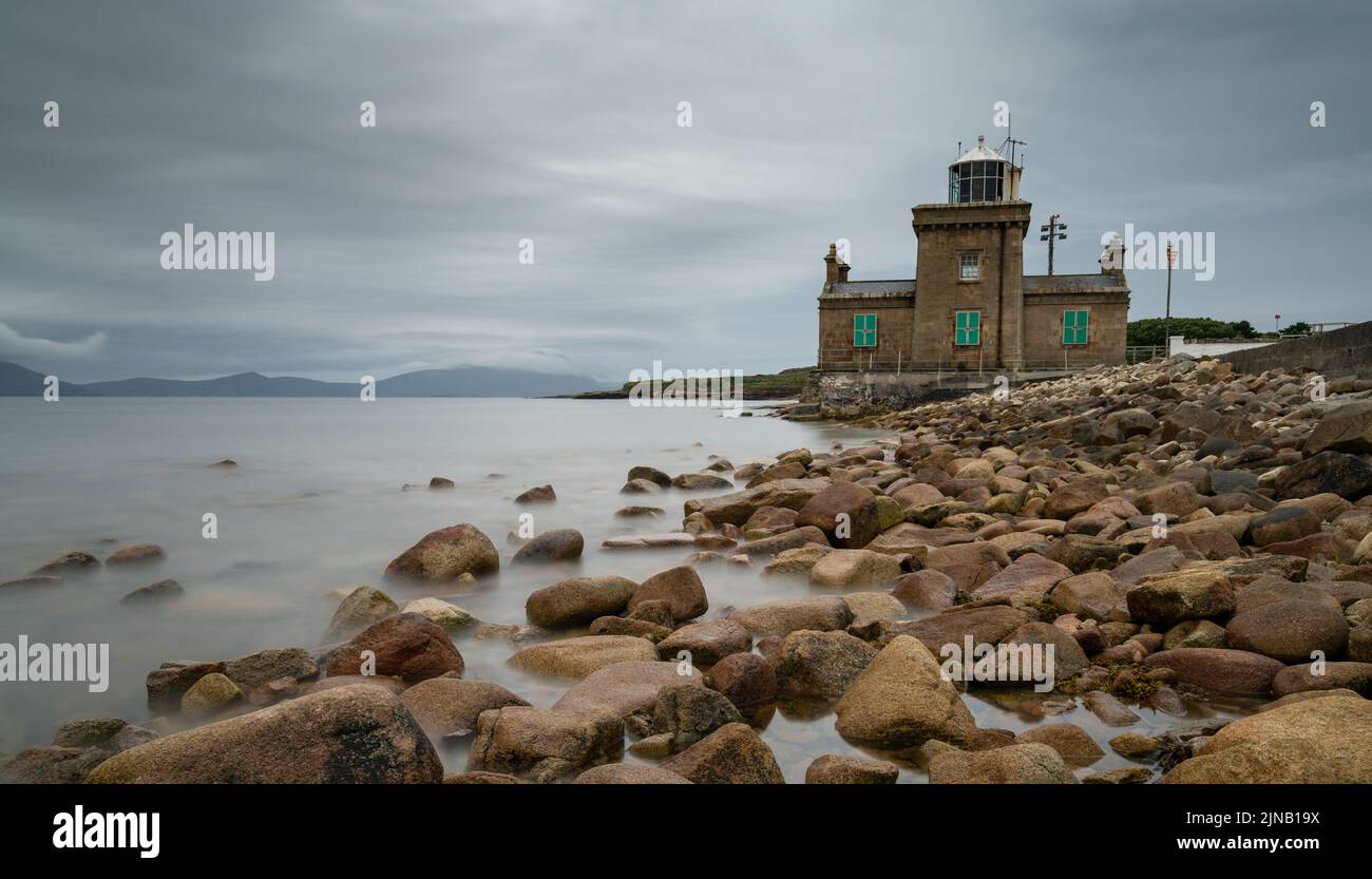 A long exposure view of the historic 19th-century Blacksod Lighthouse ...