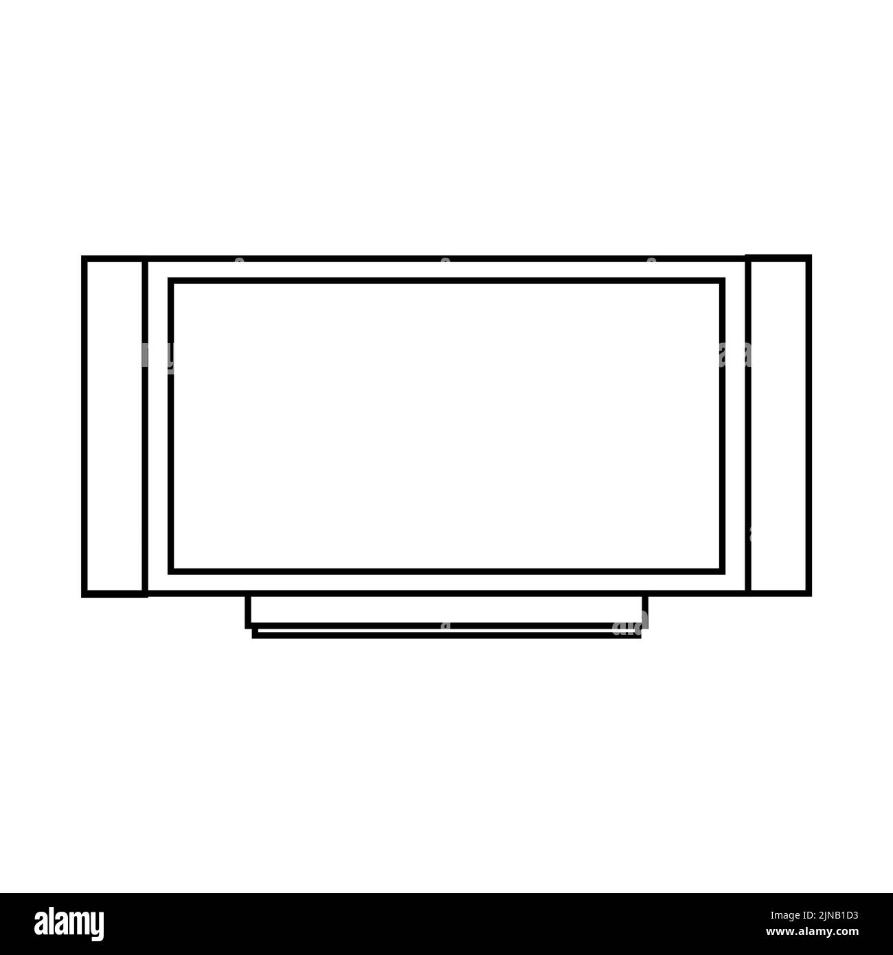 TV technology screen television vector illustration icon outline ...