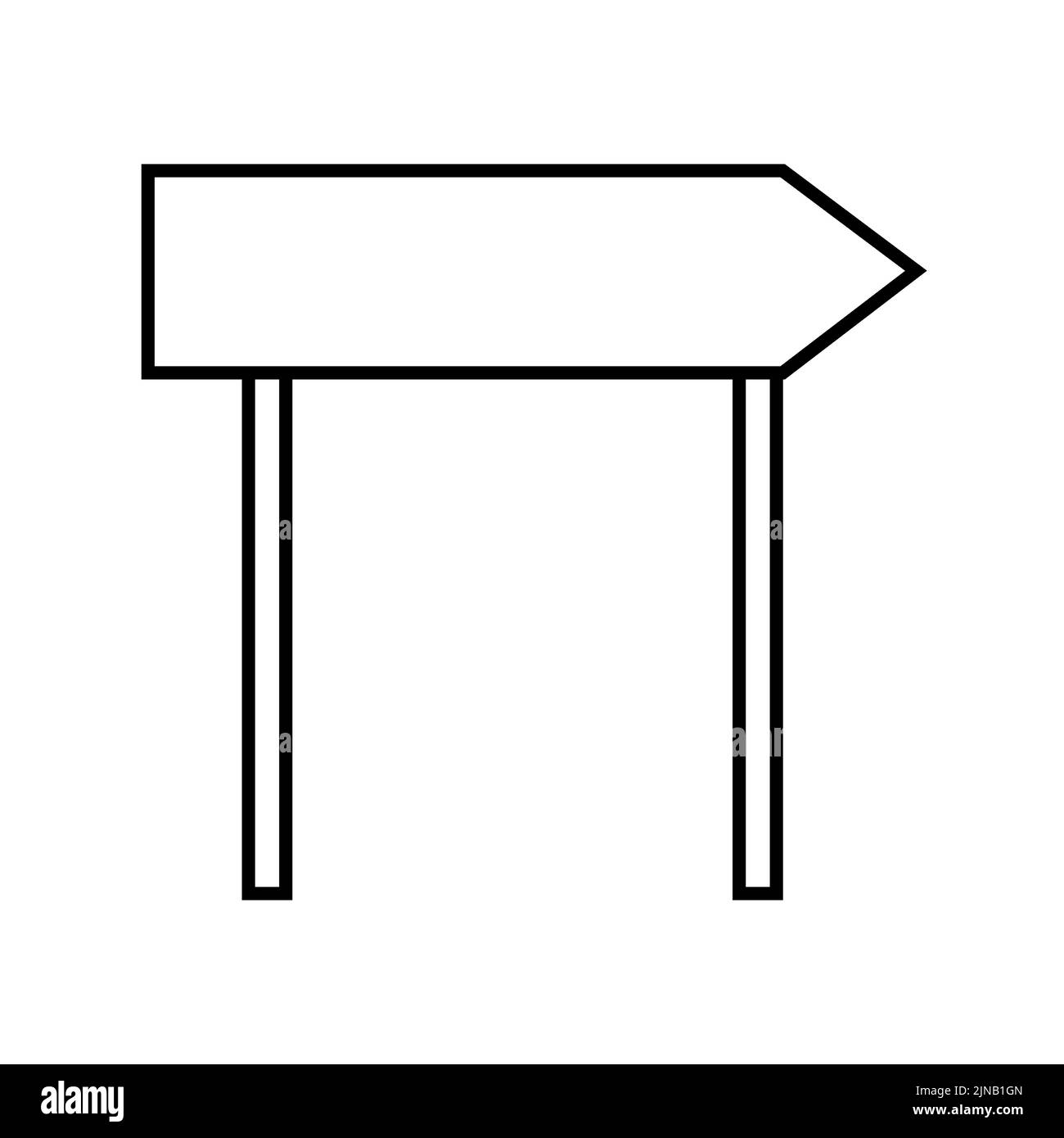 Road sign traffic blan vector illustration outline. Isolated white ...